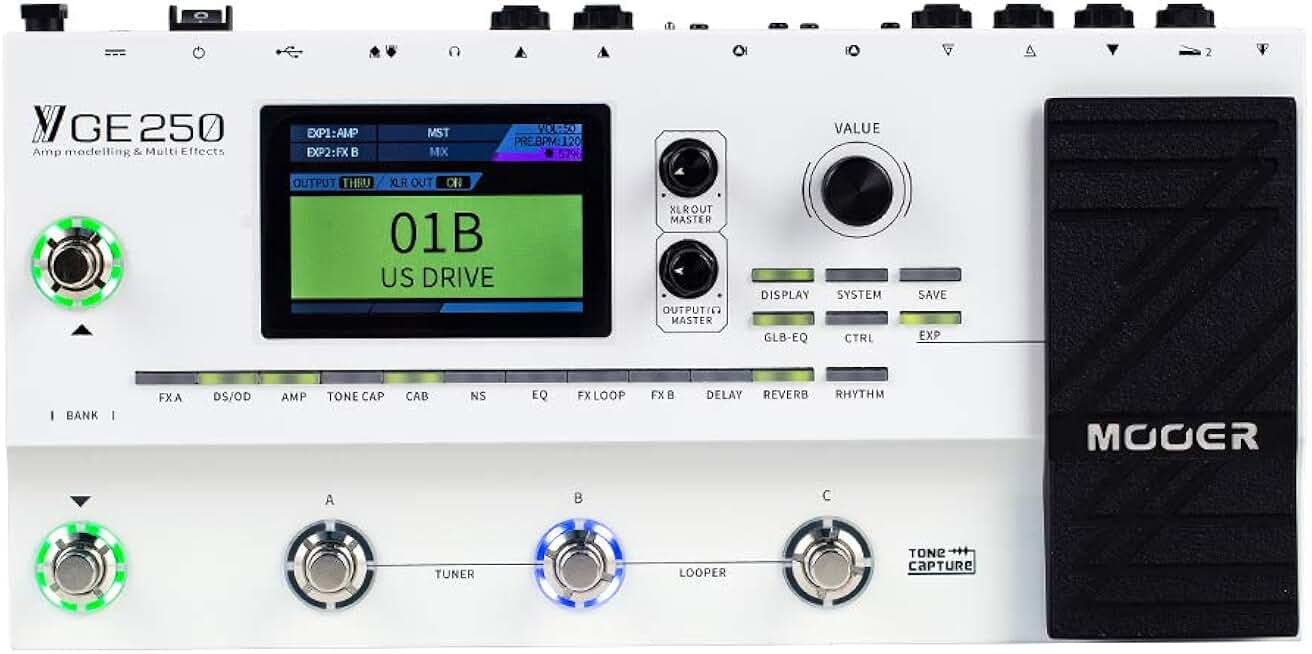 MOOER GE250 Multi Effects Processor with FX Loop, Tone Capture, MIDI ...