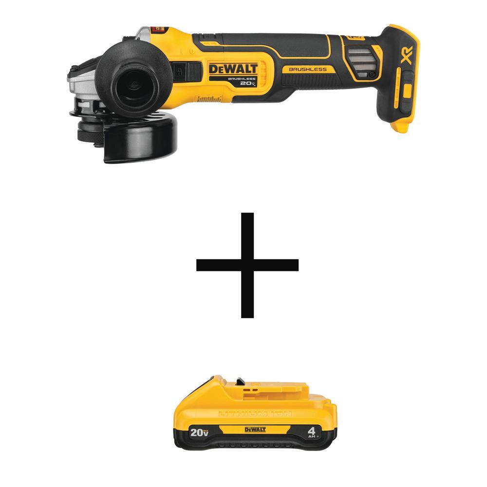 DEWALT DCG405BWDCB240 20V MAX XR Cordless Brushless 4-1/2 in. Slide ...