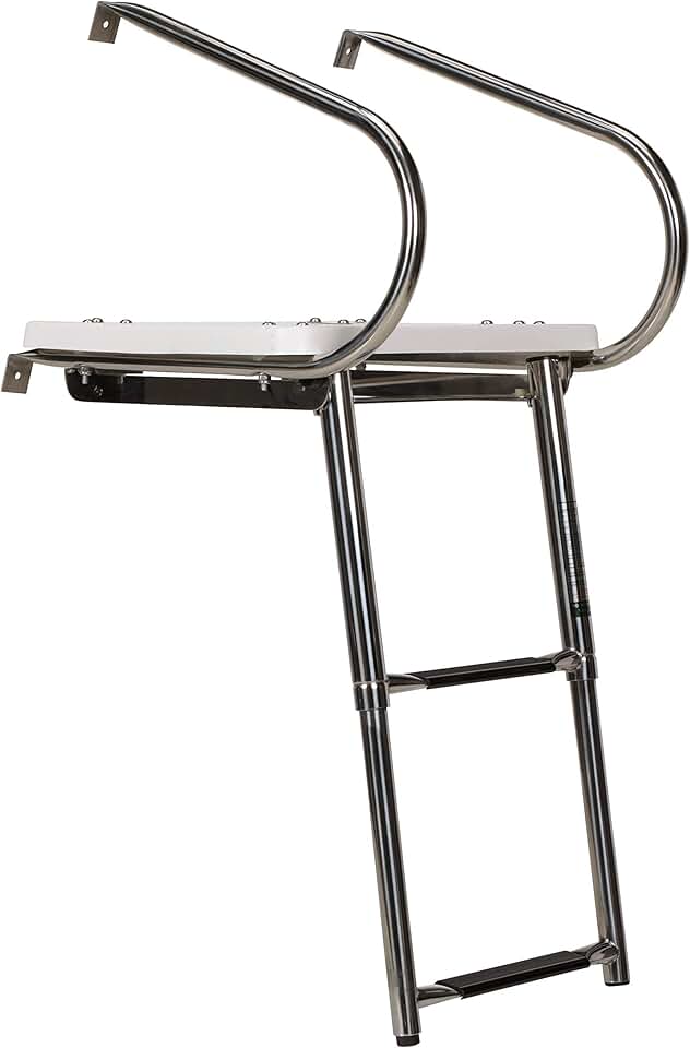 Deluxe Universal Swim Platform w/Side Mount Telescoping Ladder ...