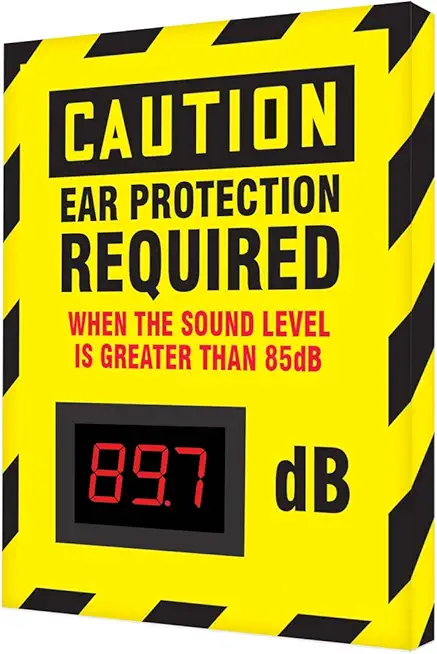 AccuformNMC 12" x 10" Sound Decibel Meter Sign, OSHA Caution Header ...