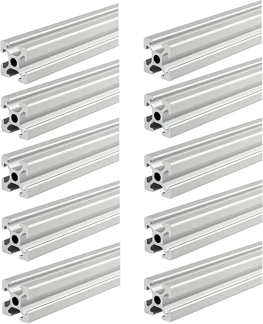 10 Pack 2020 T Slot Silver Aluminum Extrusion 80.71 inch / 2050mm ...