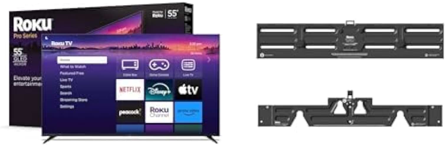Roku Smart TV - 55-Inch Pro Series QLED RokuTV & TV Wall Mount Bundle ...