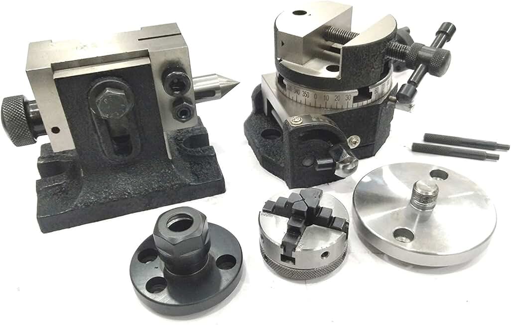 PRECISION 3" INCHES/80 MM TILTING ROTARY TABLE WITH ROUND VICE,ER16 ...