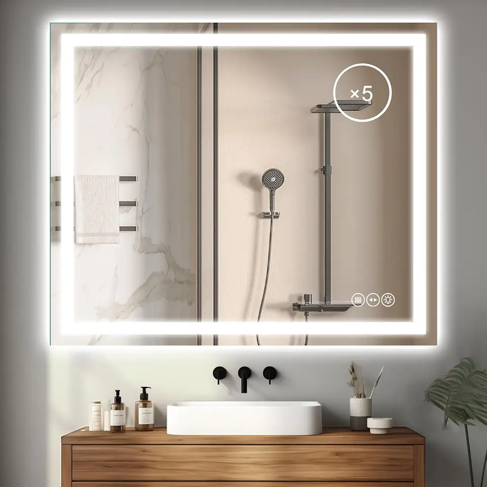 LED Bathroom Mirror 36 x 30 Inch Anti-Fog Bathroom Mirror with Led ...