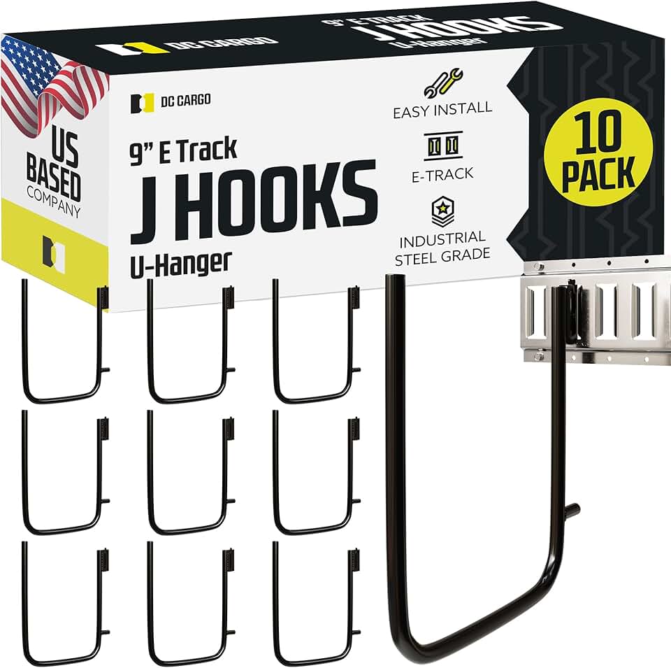 DC Cargo - E Track U Hooks (9" - 10 Pack) - Large Heavy Duty E Track ...