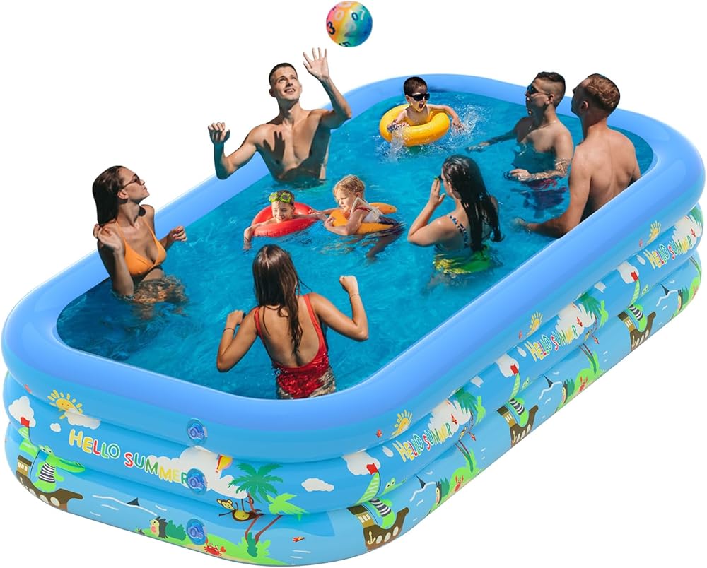 Inflatable Swimming Pool, 2024 Automatic Inflatable Oversized Family ...