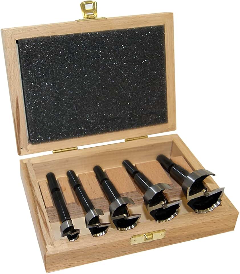 Fisch 5-Piece Wave Cutter Forstner Drill Bit Set, Includes Metric Sizes ...
