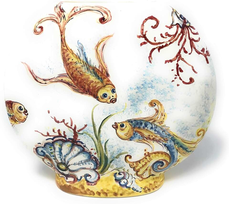 Italian Ceramic Art Pottery Vase Pot Pipkin Planter Flowerpot Hand ...