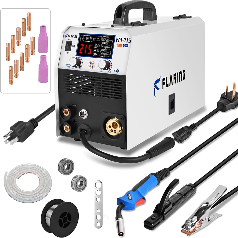 FLARING 215Amp MIG Welder,MIG Welder Machine 120V/240V Dual Voltage 6 ...