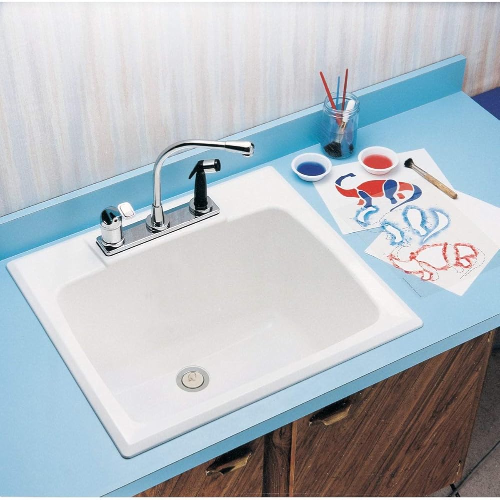 Utility Sink, Fiberglass, Drop In, White - Overstock Arizona