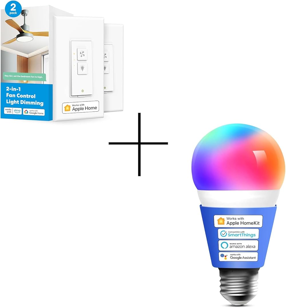 Smart WiFi LED Bulbs Compatible with Apple HomeKit and 2 Pack 2.4G Wi ...