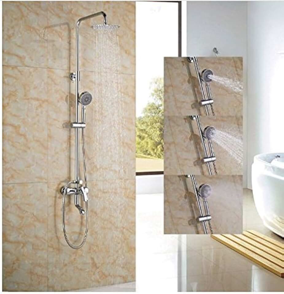GOWE 8-in Ultrathin Rainfall Shower Head Bathroom Tub Shower Units Wall ...