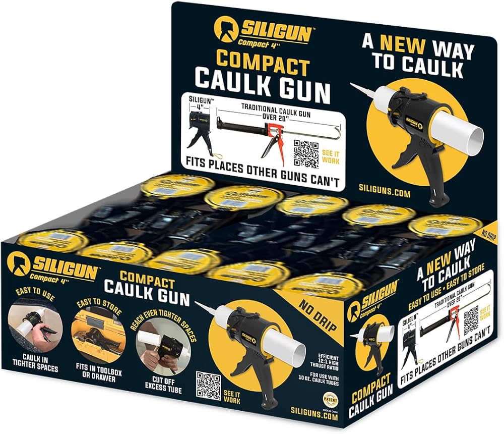 SILIGUN™ Compact Caulking Gun (20 Pcs) - No Drip Caulk Gun - Patented ...