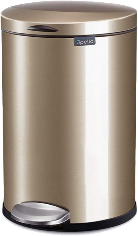 Round Shaped Stainless Steel Trash Can, Garbage Can Ash Bin Dust Bin ...