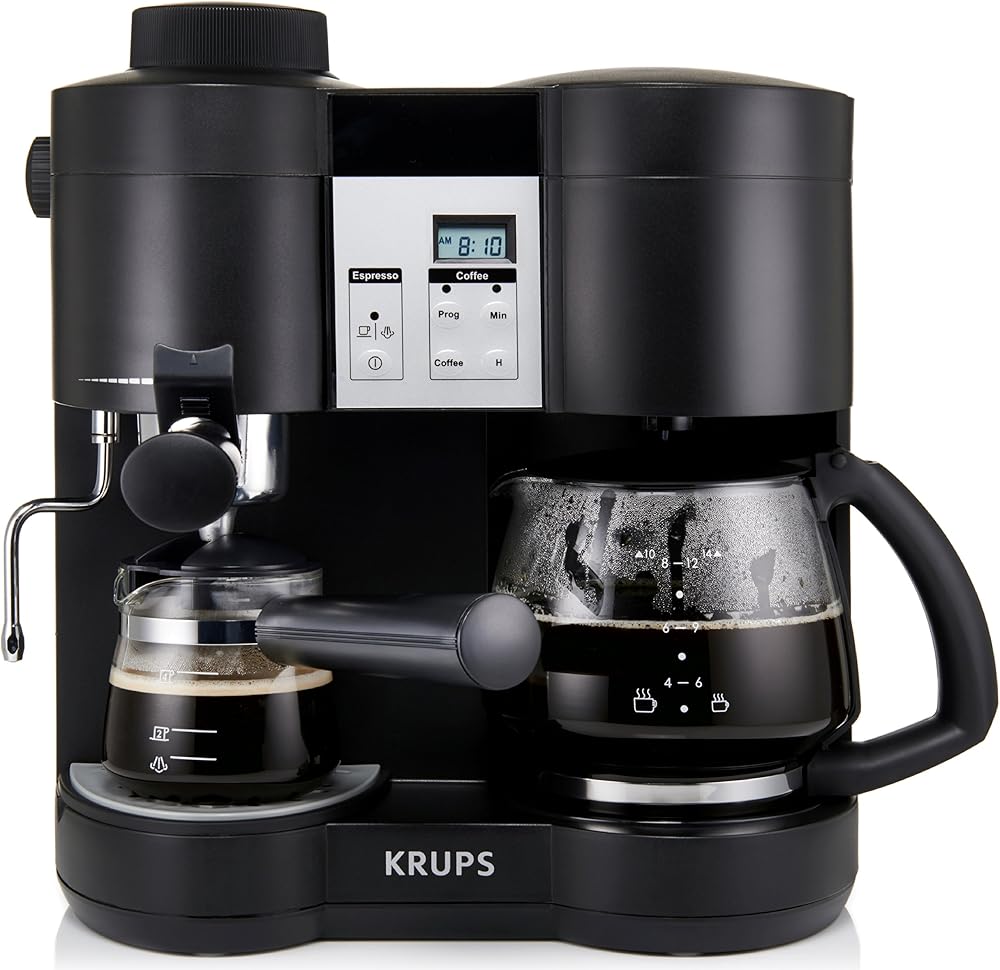 Krups XP160050 Coffee Maker and Stainless Espresso Machine Combination ...