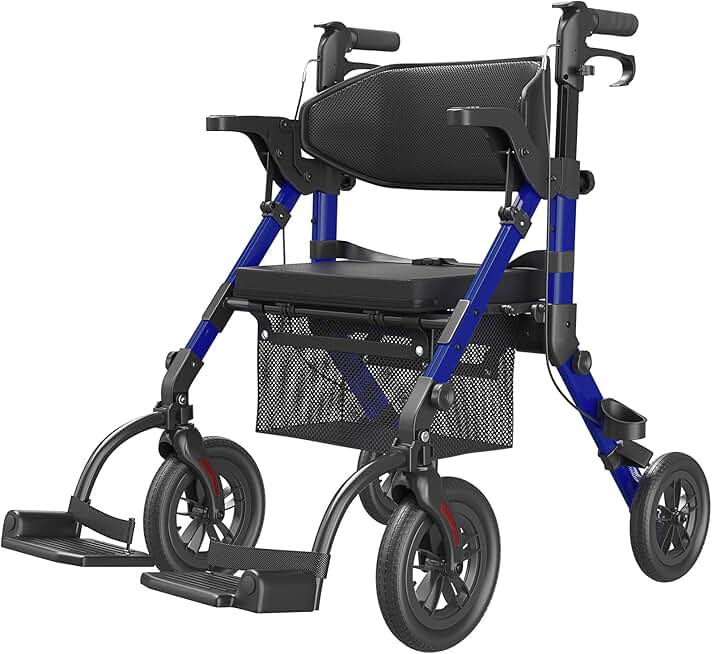 Transport-Wheelchair-Lightweight-Foldable, Walker Wheelchair Combo ...
