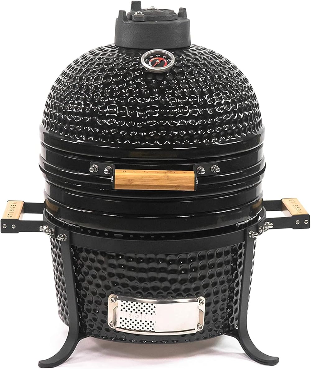12.6-in W Kamado Charcoal Grill Handle Style – Heavy Duty Ceramic ...