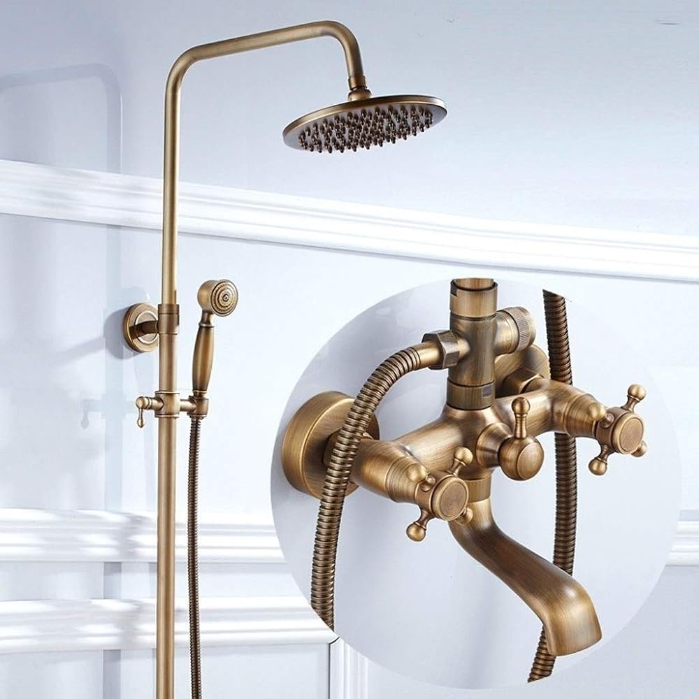 Luxury Vintage Shower System with Hand Shower and Rain Shower Bars ...