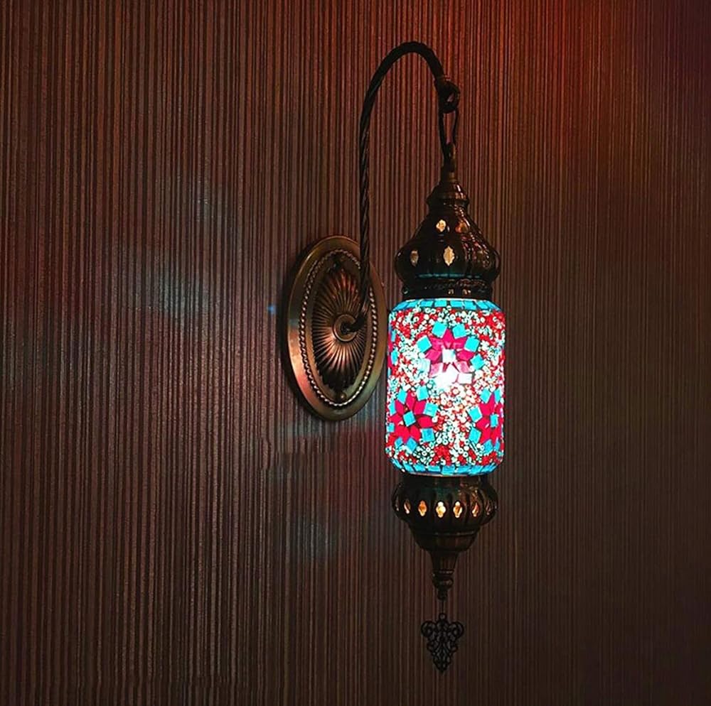 Turkish Mosaic Gooseneck Sconce Wall Lamp Bohemian Lantern Wall Lights ...