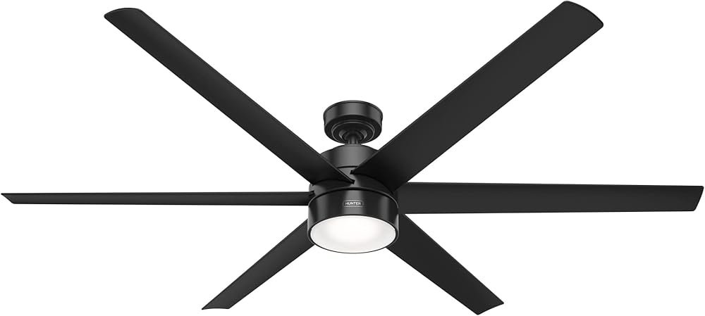 HUNTER Fan Company Solaria 72-inch Indoor/Outdoor Matte Black Casual ...