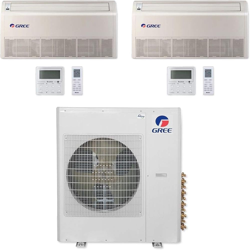 GREE Multi Gen2 Series 18,000 BTU 2-Zone Universal Floor/Ceiling 12K ...