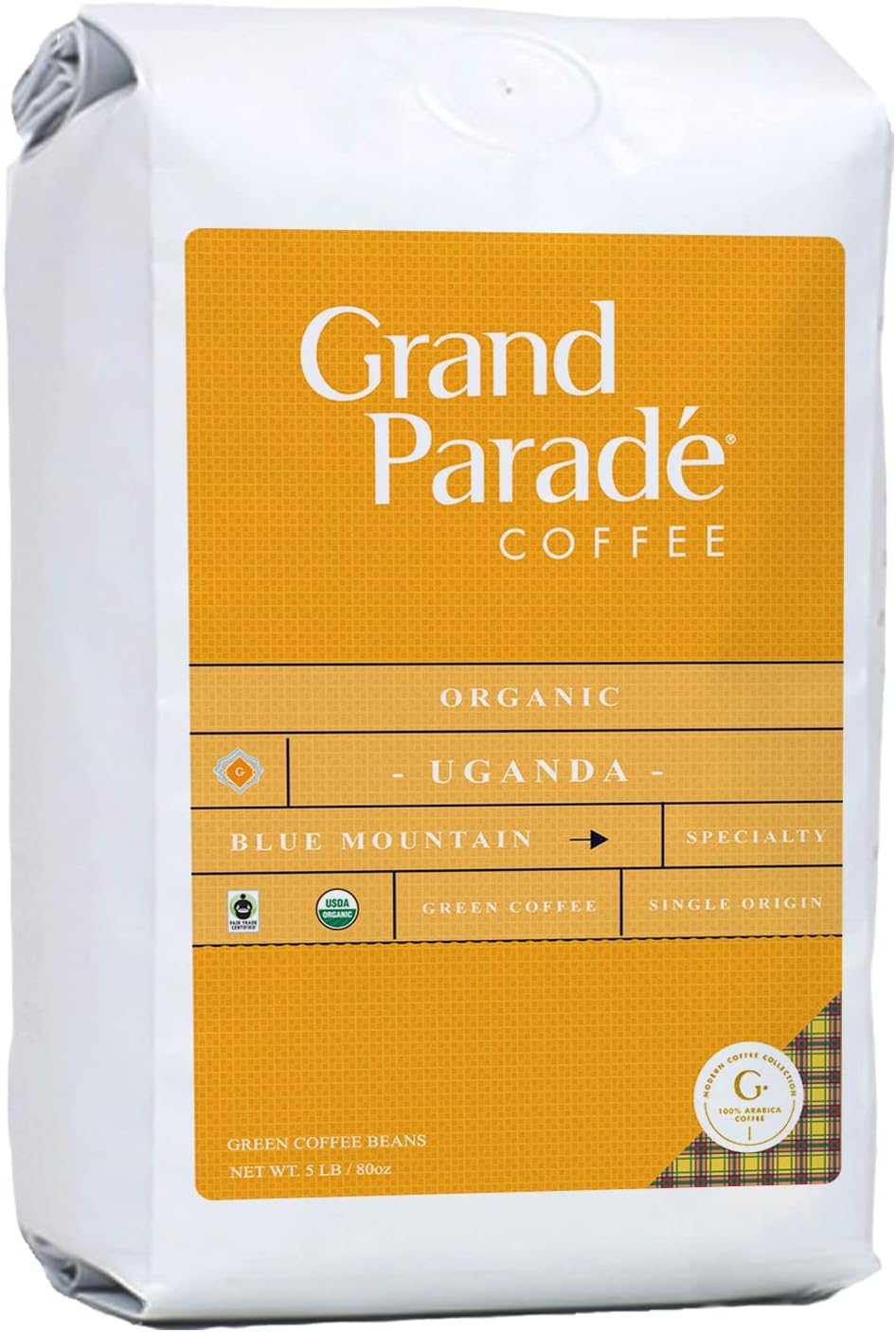 Grand Parade Coffee, 5 Lb Organic Blue Mountain Unroasted Green Coffee ...