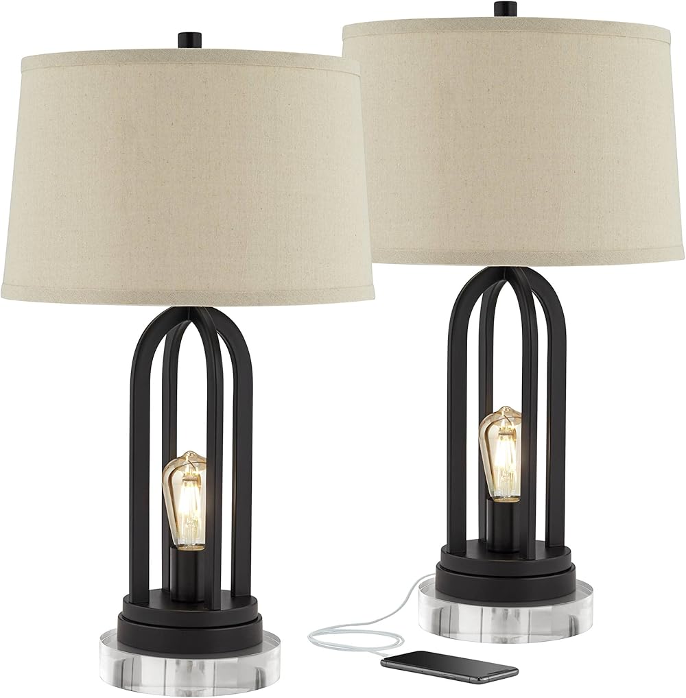 360 Lighting Marcel Modern Industrial Table Lamps 24 1/4" Tall Set of 2 ...