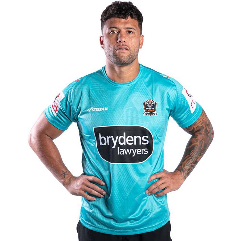 NRL Wests Tigers 2024 Lite Blue Training Jersey - rugbygeli