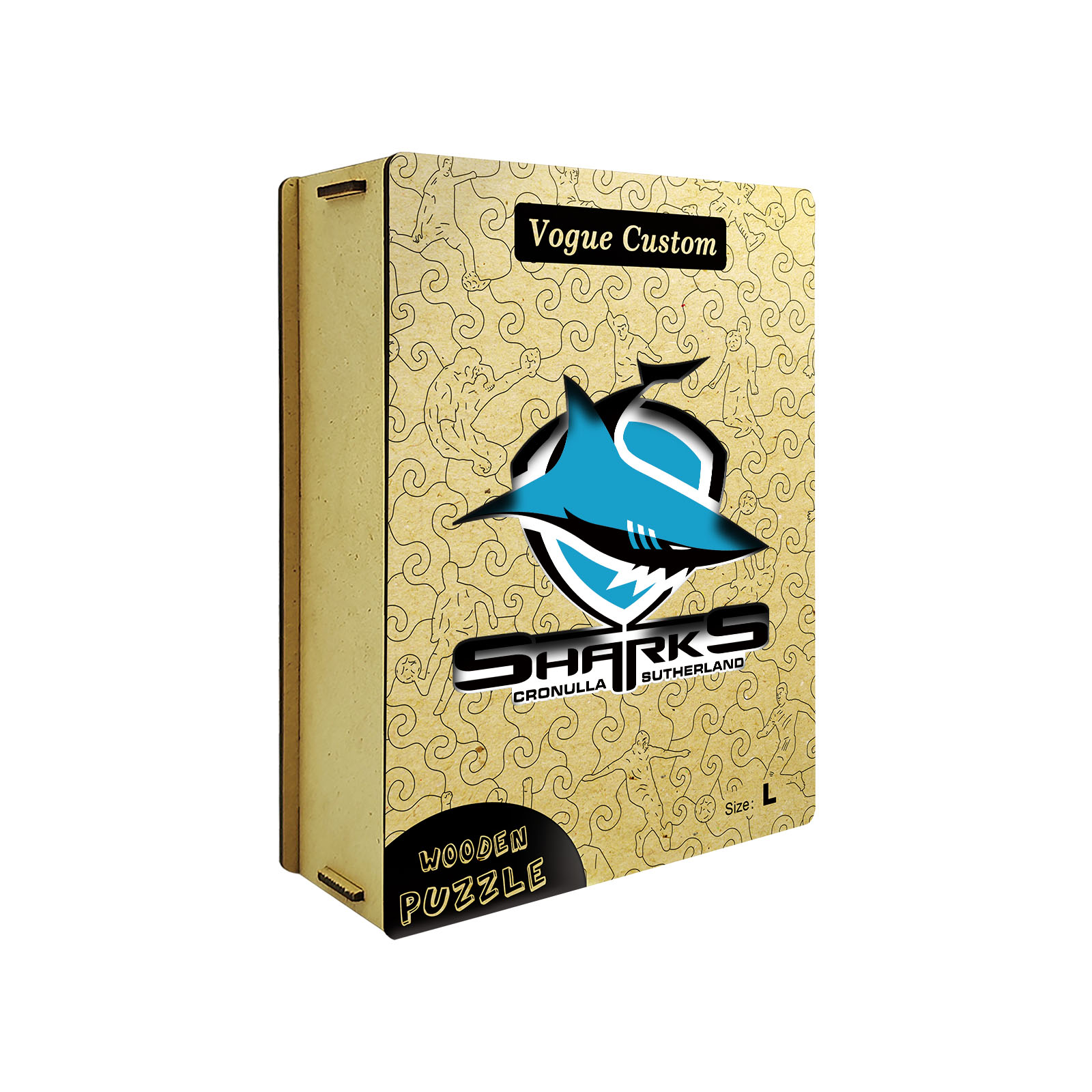 Cronulla-Sutherland Sharks Logo Wooden Puzzle - rugbygeli