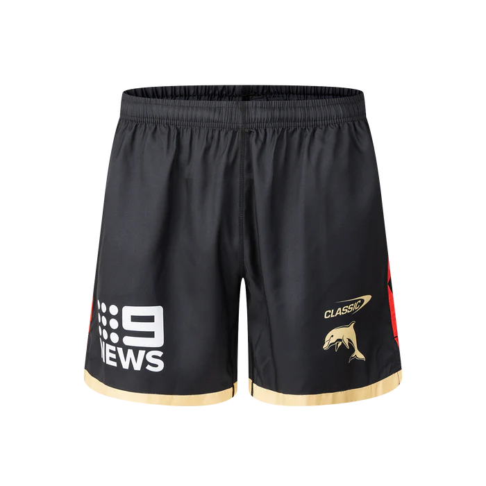 NRL Dolphins 2025 Mens Performance Gym Shorts - rugbygeli
