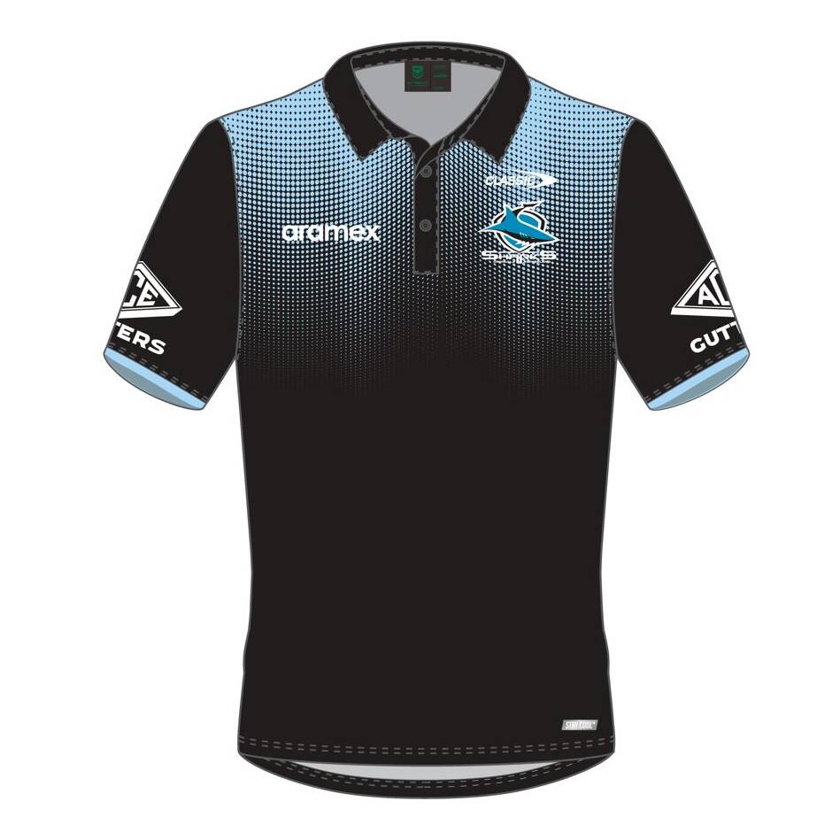 NRL Cronulla-Sutherland Sharks 2025 Media Polo Shirt - rugbygeli