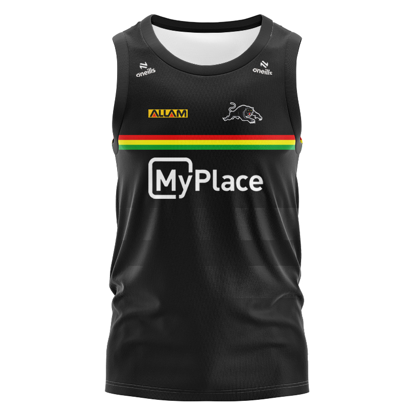 NRL Penrith Panthers 2025 Black Training Singlet - rugbygeli