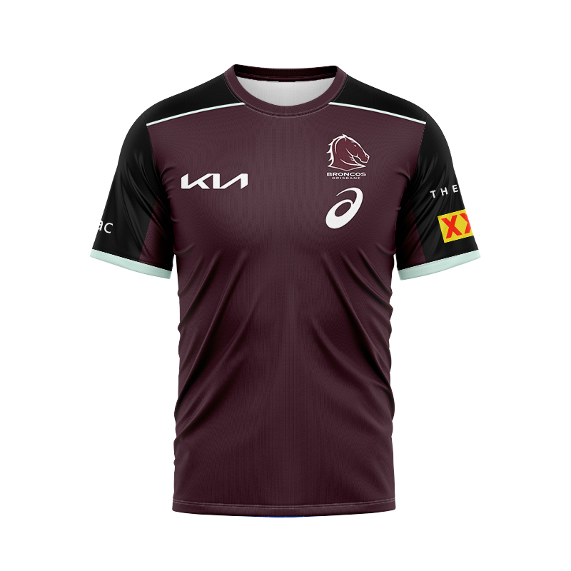 NRL Brisbane Broncos 2025 Maroon Training Jersey - rugbygeli