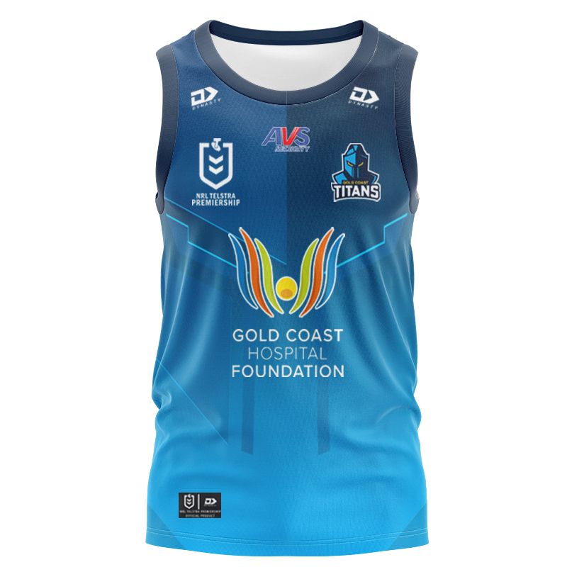 NRL Gold Coast Titans 2025 Junior Home Singlet - rugbygeli